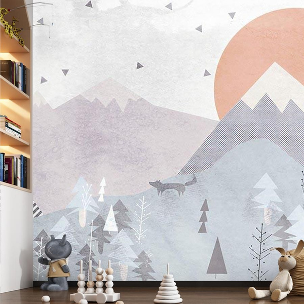 Фотообои бесшовные Геометрический лес в горах В260 см х Ш416 см; Master Fresok артикул 14-327 ...