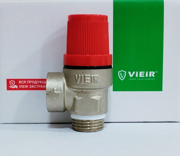 Предохранительный клапан 1/2 вн. х 1/2 нар. 3 bar. (никель, красный) VIEIR VR33FMK-3N купить на ...