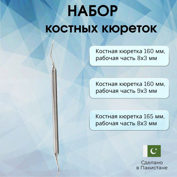 Хирургический набор стоматологических инструментов: костных кюреток по ...