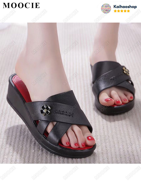 Пантолеты Женский MOOCIE, размер 36 ABS пластик, Искусственная кожа Толстая подошва Танкетка Без ...