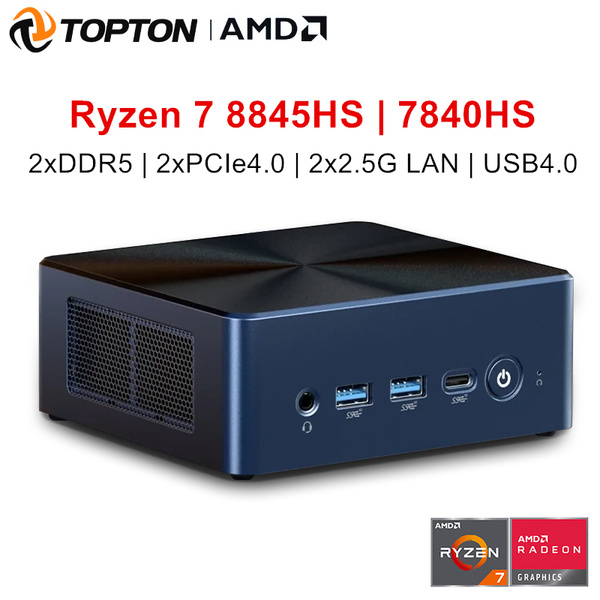 TOPTON Мини-ПК D16 (AMD Ryzen 7 7840HS, RAM Отсутствует, AMD Radeon 780M, Windows 11 Pro) купить ...