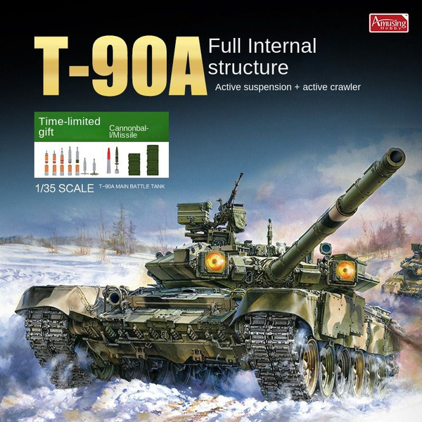 Amusing Hobby 1/35 35A050 T-90A ОСНОВНОЙ БОЕВОЙ ТАНК Модельный набор ...