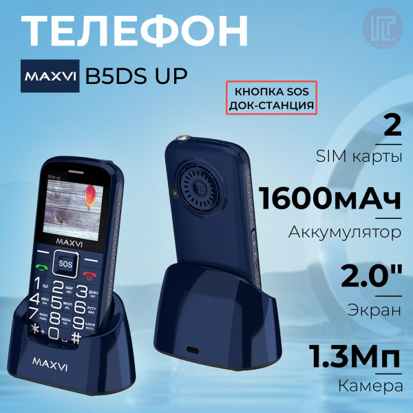 Мобильный телефон Maxvi B5ds up blue купить на OZON по низкой цене (1832538281)