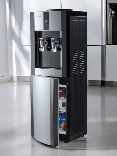 AEL Кулер для воды напольный LD 47 с нагревом, электронным охлаждением и встроенным шкафчиком ...