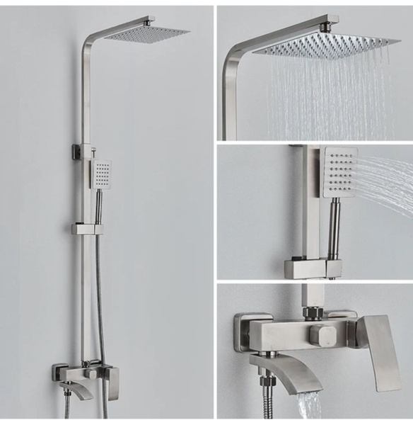 GARWELL Душевой комплект серебристый купить на OZON по низкой цене ...