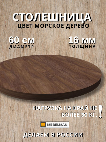 Столешница для стола круглая 60 см купить на OZON по низкой цене ...