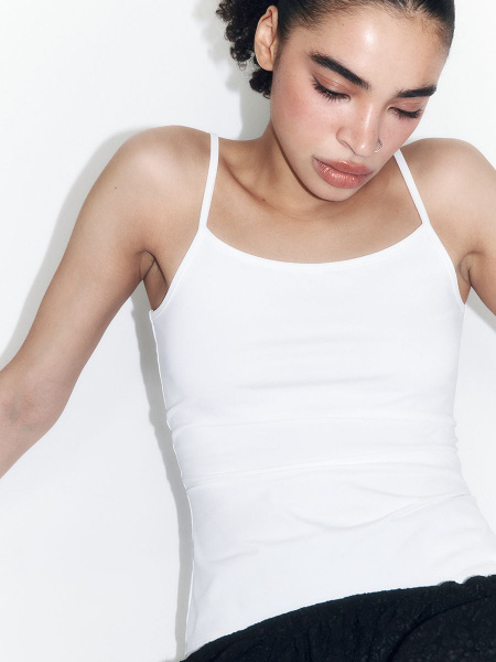 Топ-бра Женский Befree белый, размер 48 Трикотаж Повседневный Китай, рост 170 купить c доставкой ...