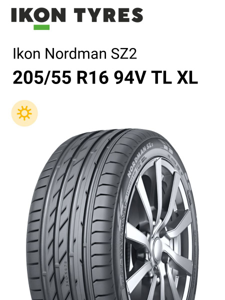 Ikon Tyres Ikon Nordman SZ2 Шины летние 205/55 R16 94V (1548134485)