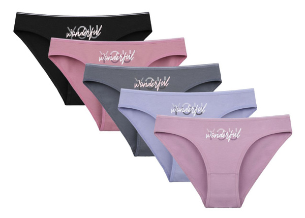 Комплект трусов Женский Donella Хлопок сиреневый, голубой, размер 46, 48 Средняя Турция ...