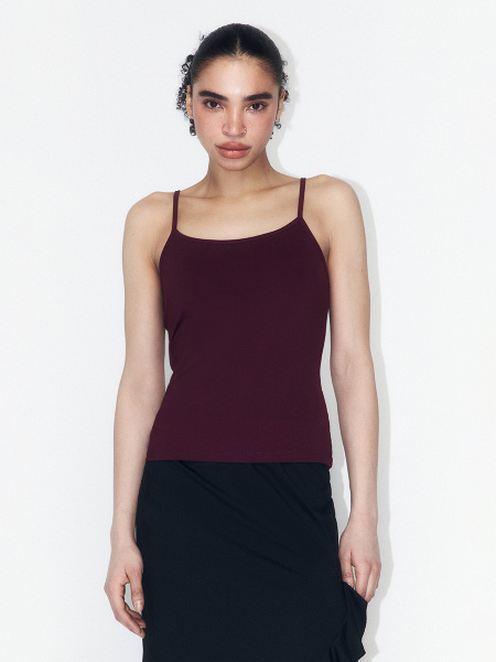 Топ Женский Befree бордовый, размер 46 Трикотаж Без рукавов Повседневный Китай, рост 170 купить ...