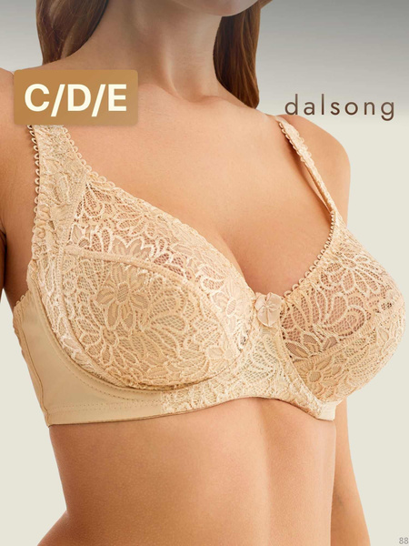 Бюстгальтер Женский DALSONG мягкая чашка на каркасе, на косточках, размер 95C бежевый Полиамид ...