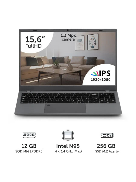 Ноутбук Azerty AZ-1526 Intel N95 12 ГБ 12 ГБ, темно-серый купить c ...