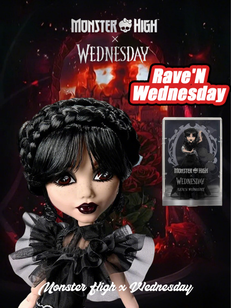 Mattel Monster High Rave N Wednesday / Монстр Хай кукла шарнирная Среда ...