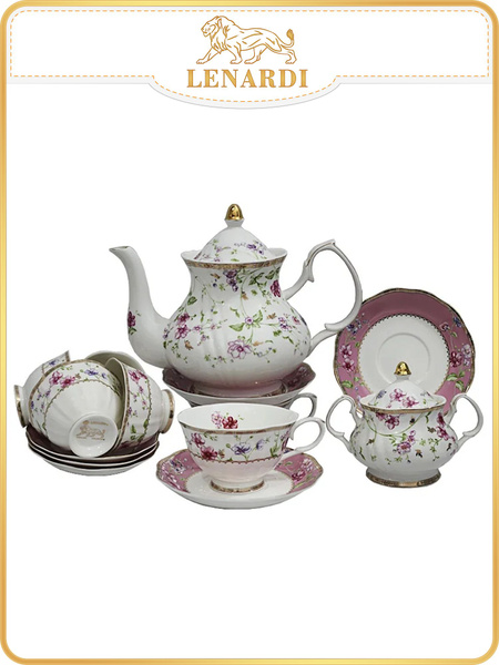 Сервиз чайный с чайником LENARDI ENGLAND COLLECTION, на 6 перс. купить c доставкой на OZON по ...