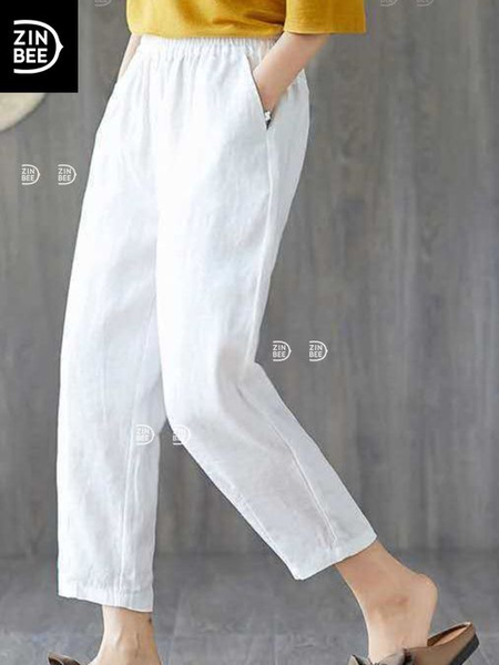 Брюки Женский ZinBee желтый Политекс, Хлопок Повседневный, размер 50 На любой сезон Китай купить ...