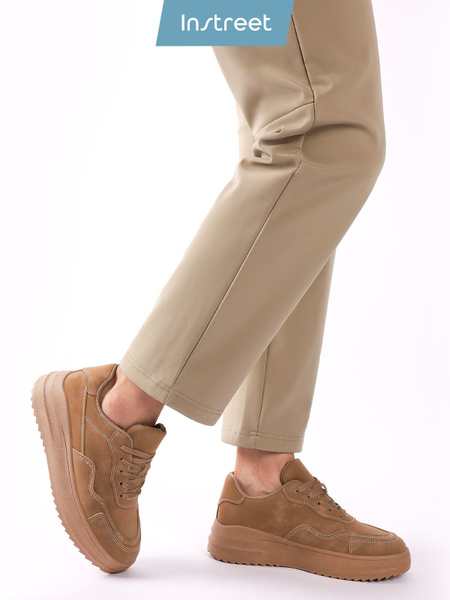 Кеды Женский Instreet Искусственная кожа, размер 39 5 На любой сезон Шнурки Платформа Россия ...