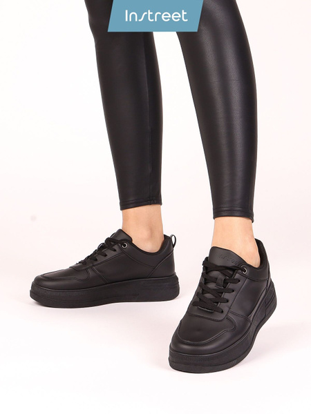 Кроссовки Женский Instreet Искусственная кожа, размер 38 6 На любой сезон Шнурки Платформа ...