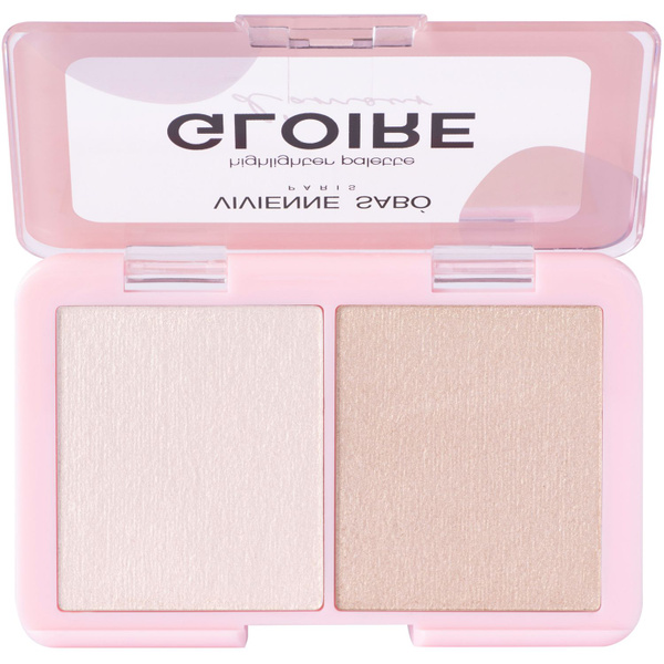 Vivienne Sabo Палетка хайлайтеров для лица тон 01 светло-розовый Gloire d'amour текстура со ...