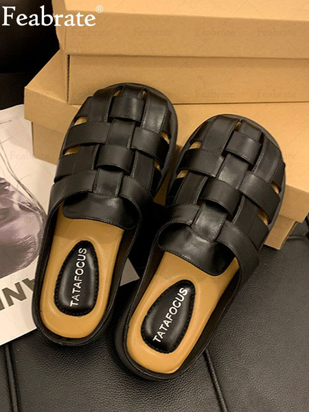 Мюли Женский Feabrate Натуральная кожа, размер 35 Закрытый нос, Водоотталкивающая пропитка Без ...