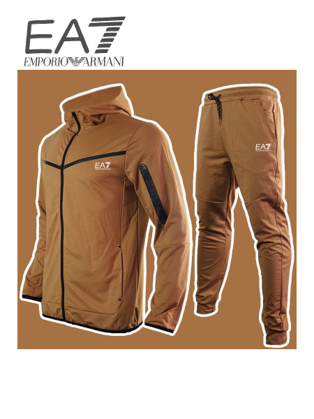 Костюм спортивный Мужской EA7 Повседневный тройка песочно-желтый, размер 48, 50 Бифлекс Другое ...