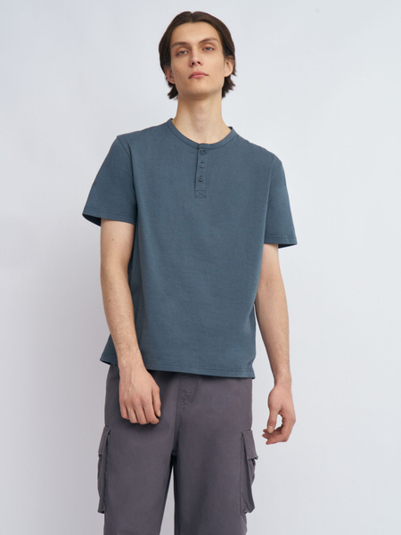 Футболка Мужской Zolla бирюзовый, размер 52 Хлопок Повседневный Узбекистан, рост 182-188 купить ...