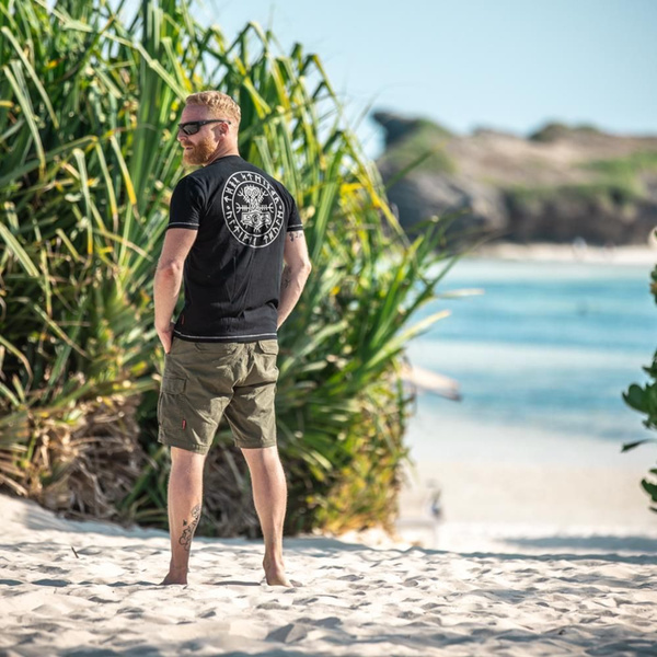 Футболка Мужской Thor Steinar черный, размер 48 Хлопок Надписи, Логотип прямой Повседневный ...