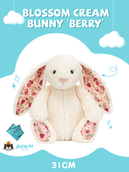 Мягкая игрушка JELLYCAT,Blossom Cream Bunny 'Berry 31cm купить на OZON ...