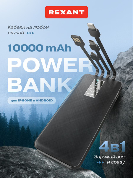 Внешний аккумулятор (Power Bank) REXANT 30-2039 купить c доставкой на OZON по низкой цене ...