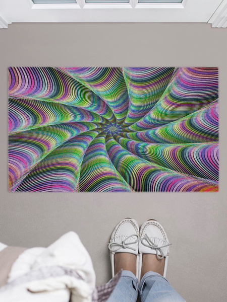 Коврик придверный JoyArty бабочка, восточный, звезды, небо, луна, рожь, девушка, йога, лотос ...