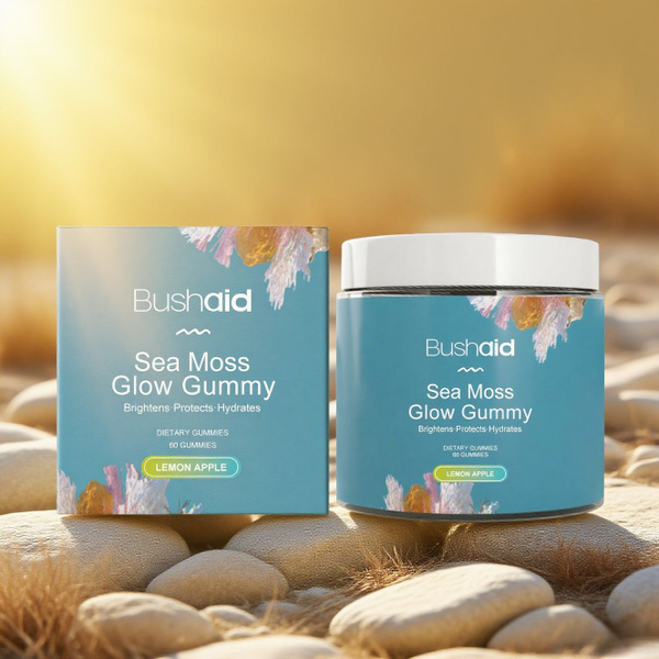 Bushaid Sea Moss Glow Gummy с Биотином и Витамином C для Кожи Волос ...
