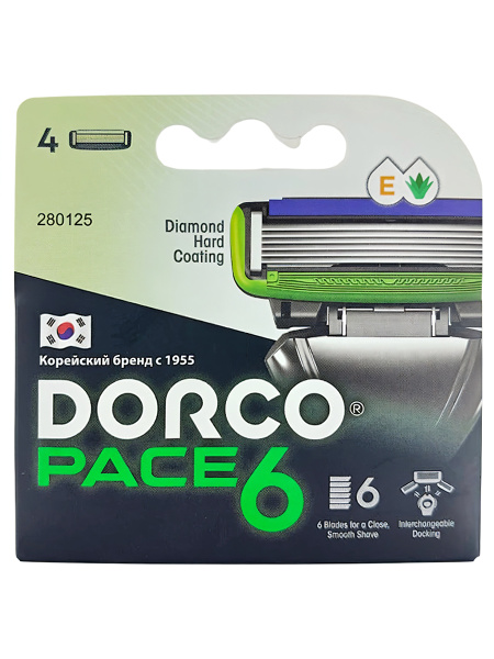 Сменные кассеты Dorco Pace 6 Plus с триммером 6 лезвий, 4 шт купить на OZON по низкой цене ...