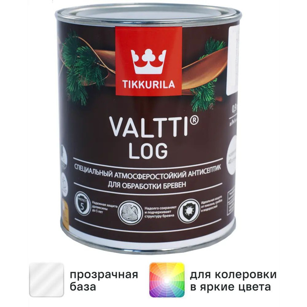 Антисептик для дерева Tikkurila Valtti Log база ЕС 0.9 л купить на OZON ...