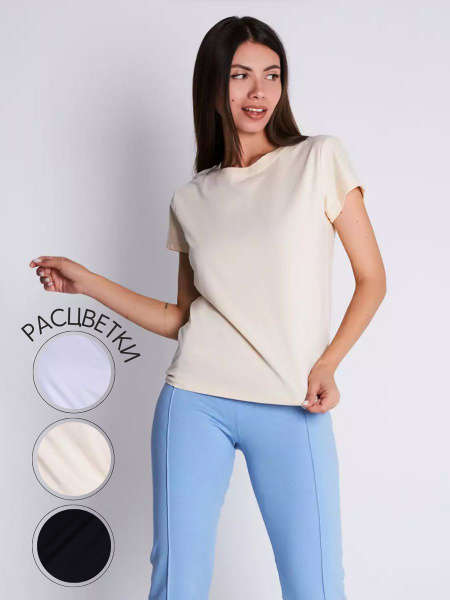 Футболка Dommod размер 42 цвет кремовый купить по выгодной цене в интернет магазине Ozon