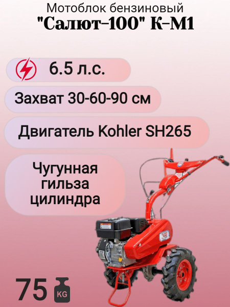 Мотоблок "Салют-100" К-М1дв.Kohler SH265 6,5 л.с. - купить мотоблок по ...