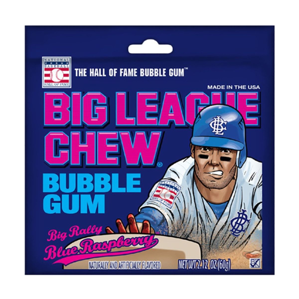 Жевательная резинка Big League Chew, вкус Big Rally Blue Raspberry ...