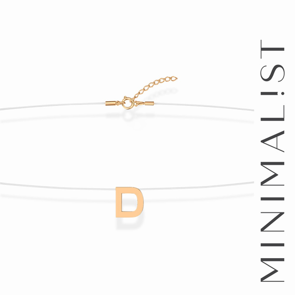 Minimal!st Колье ювелирное на леске серебро 925 женское, Lettter-D - купить с доставкой по ...
