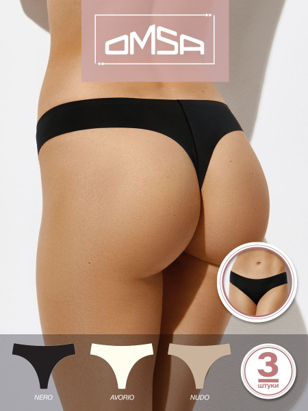 Трусы стринги Omsa, 3 шт - купить с доставкой по выгодным ценам в интернет-магазине OZON ...