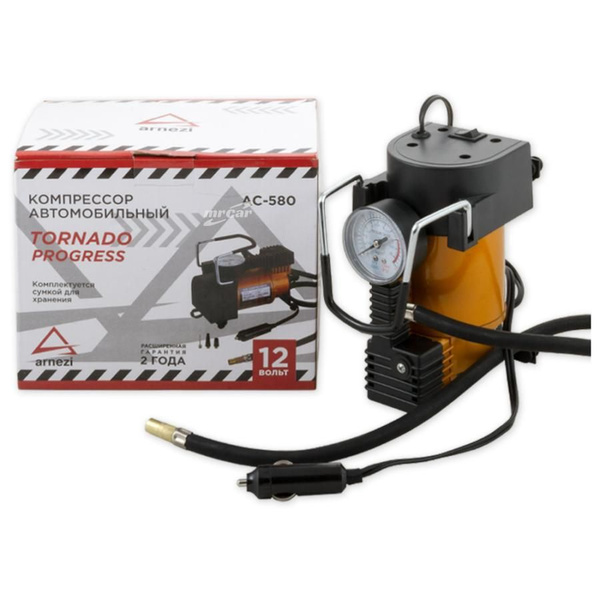 Компрессор автомобильный ARNEZI 10 бар, 35 л/мин, 150 Вт, AC580 PROGRESS - ARNEZI арт ...