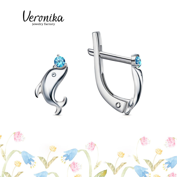 Veronika jewelry factory Серьги ювелирные Серебро родированное 925 ...