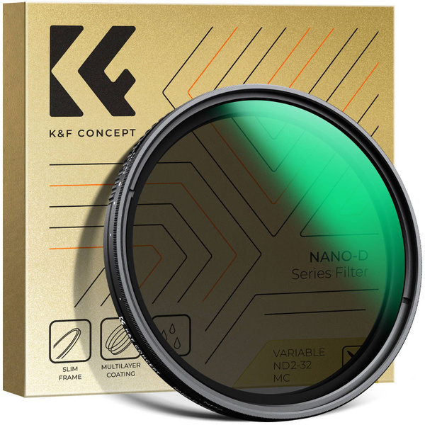 Фильтр K&F 82 мм Nano D с переменной величиной ND2-ND32 (1-5 stop ...