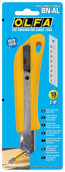 OLFA 18 мм, с авто фиксатором, нож с выдвижным лезвием, (OL-BN-AL) купить на OZON по низкой цене ...
