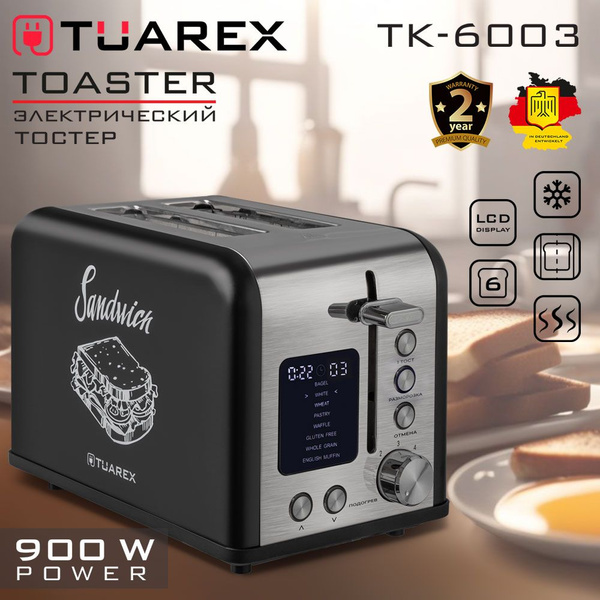 Тостер электрический TUAREX TK-6003 / LCD дисплей купить на OZON по низкой цене (1221974390)