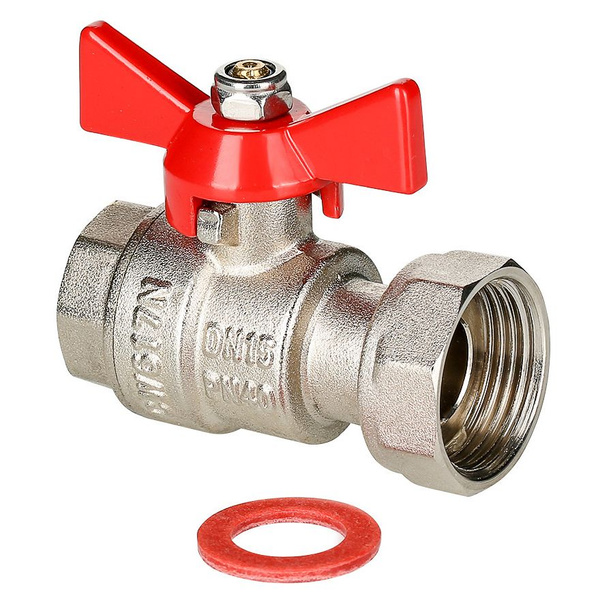 Кран шаровый 1/2"x3/4" ВН.-ВН. VALTEC BASE с накидной гайкой, VT.241.N.0405. Комплект 3 шт ...