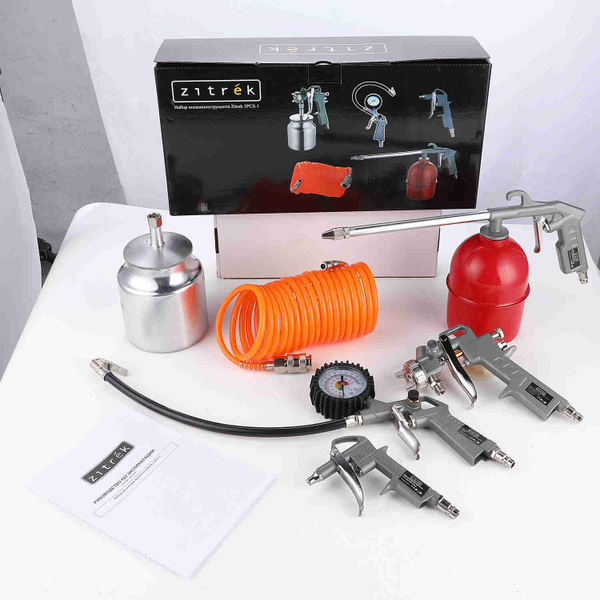 Набор пневмоинструмента Zitrek 5PCS-1 (5 предметов краскораспылитель с ...
