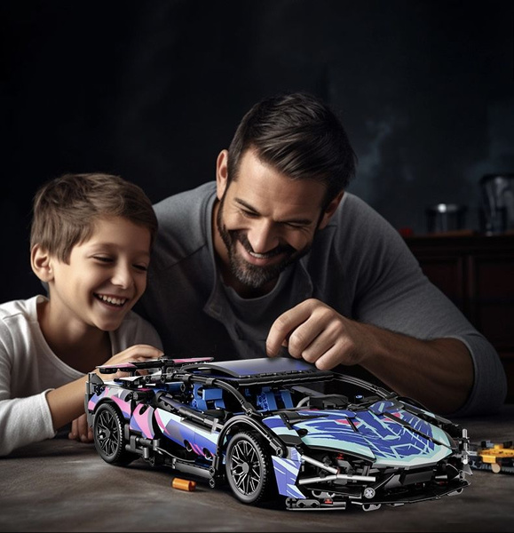 Конструктор "Lamborghini Sian FKP 37 1:14 Cyberpunk Lam", с подсветкой ...