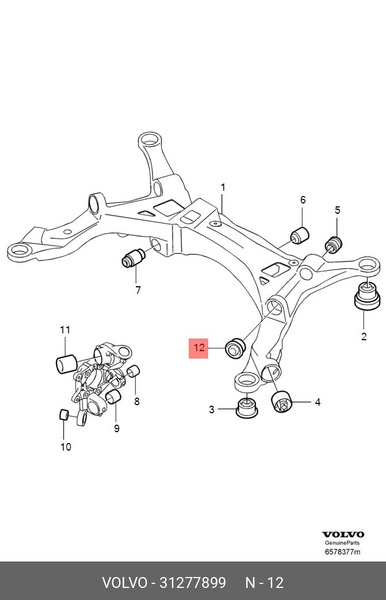 Сайлентблок рычага подвески зад Volvo 31277899 - купить по доступным ...