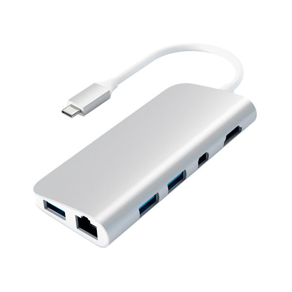 Satechi хаб 7в1 Aluminum Type-C Multimedia Adapter (серебряный) ST ...