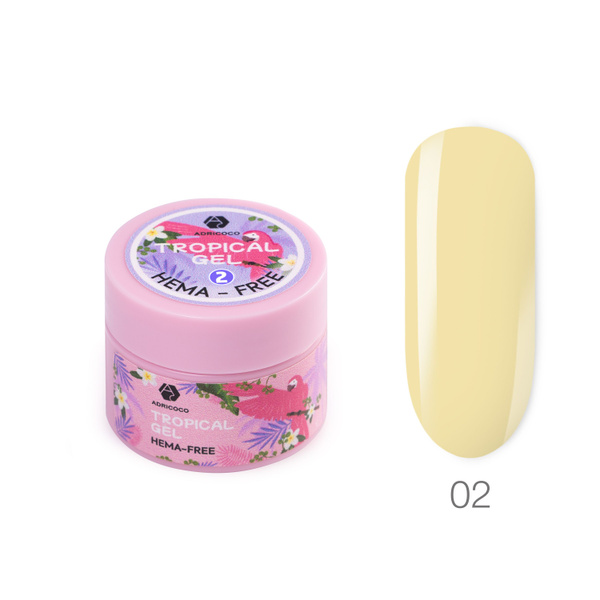Adricoco Цветной гель для наращивания "Tropical Gel", HEMA-Free №02 ...