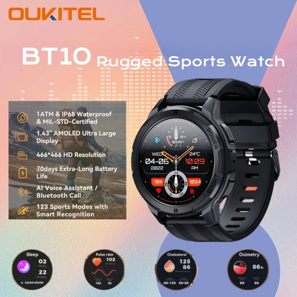Купить смарт-часы Oukitel BT10, экран 1.43" - купить по низким ценам в интернет-магазине OZON ...