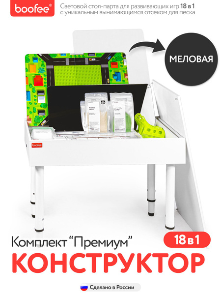 Световой стол "Boofee" комплект "Premium" (конструктор/меловая ...